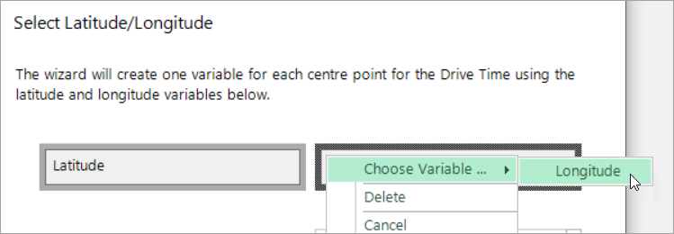 Point to Point Wizard: Lat Long Match