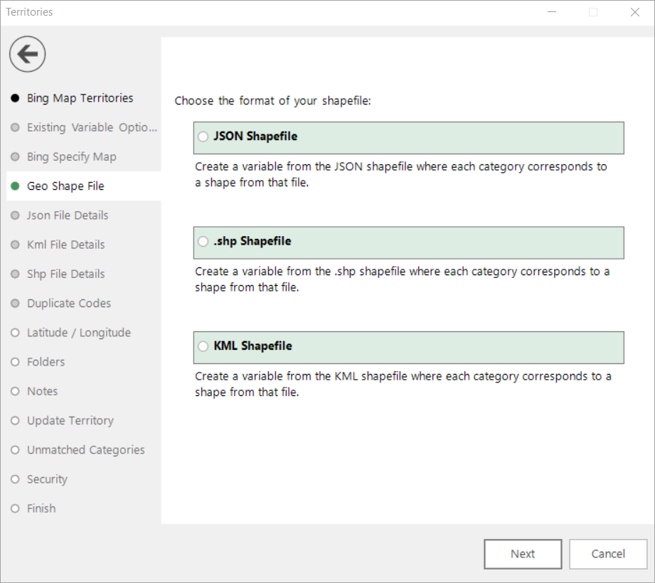 Territories Wizard: Geo Shape File