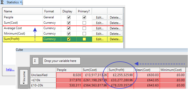 Cube: How do I edit, hide or delete statistics in a Cube?