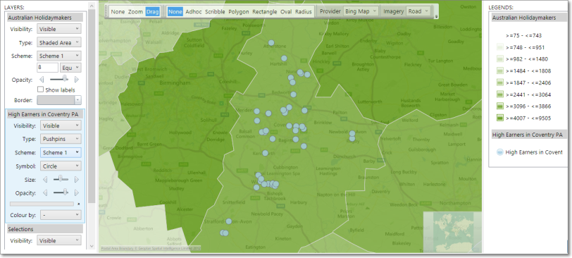 Bing Maps: Multiple Layered Maps