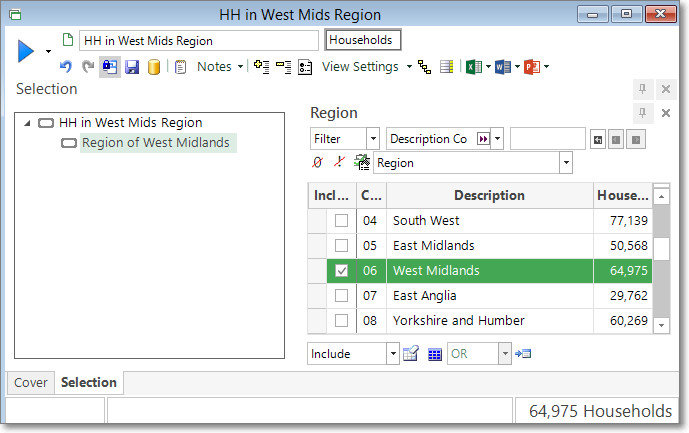 Point to Point Wizard: Selection